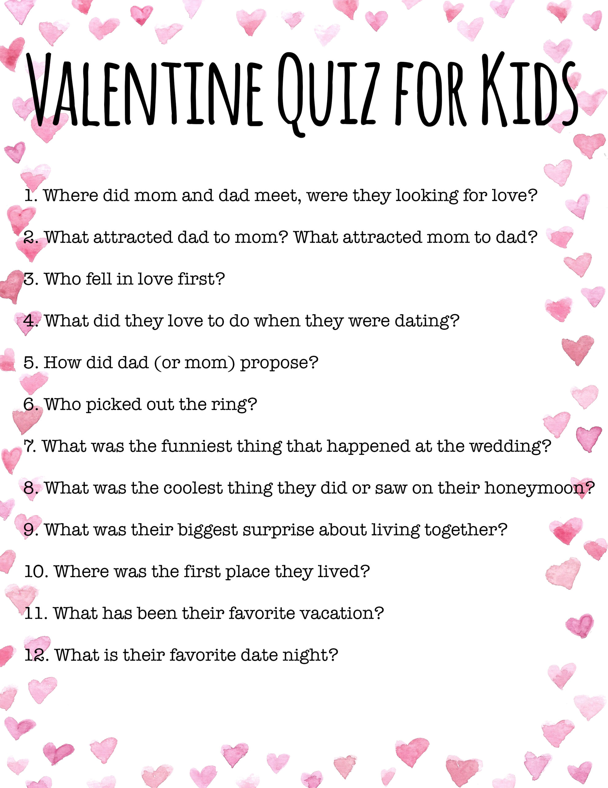 A Family Valentine Quiz - Brooke Romney Writes