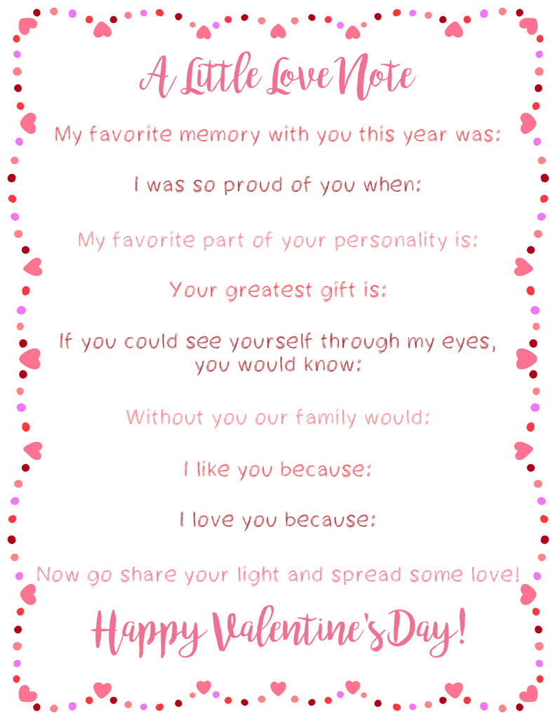 Free Valentine Printable: A Love Note to Your Teen - Brooke Romney Writes