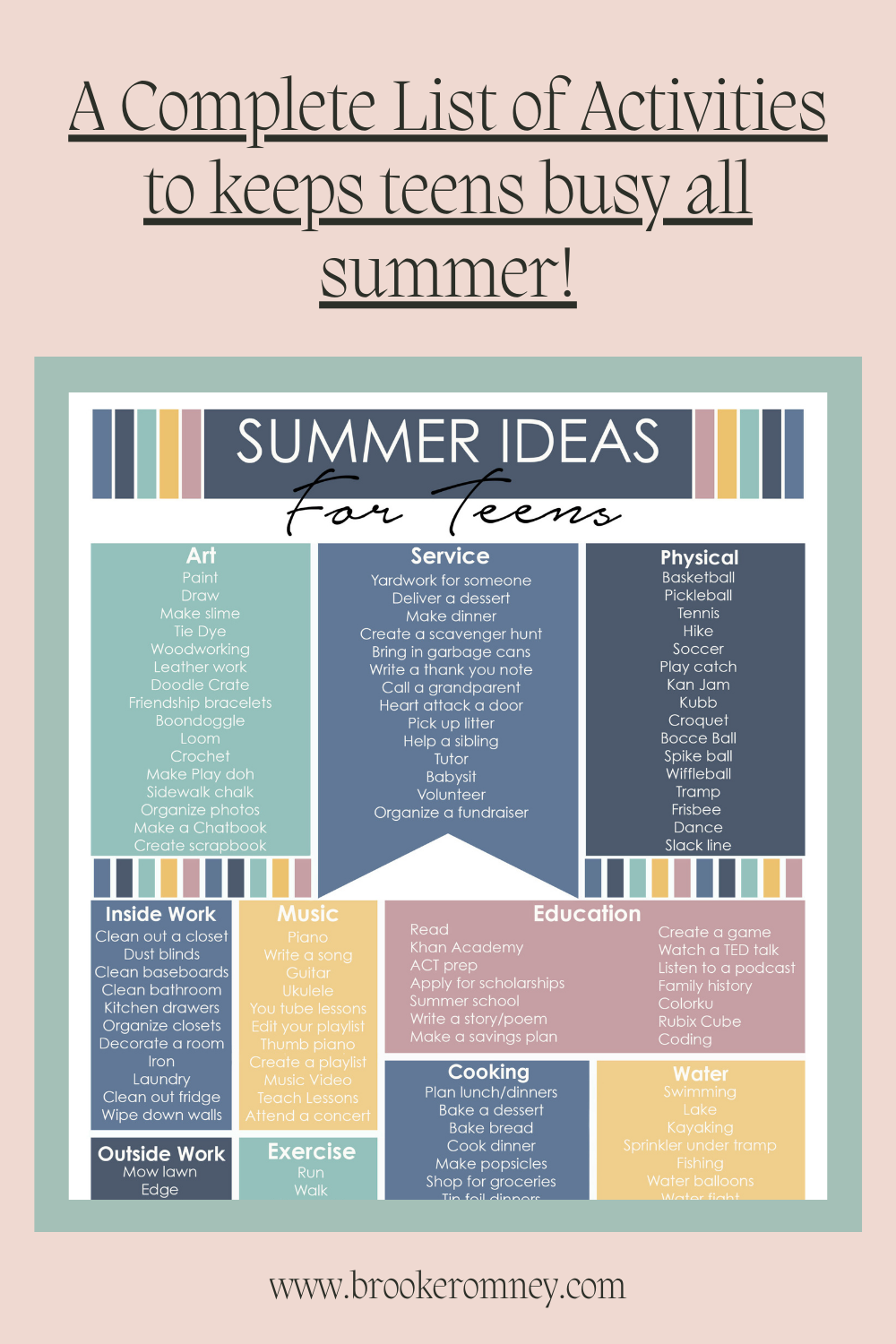 Summer Ideas for Teens - Brooke Romney Writes