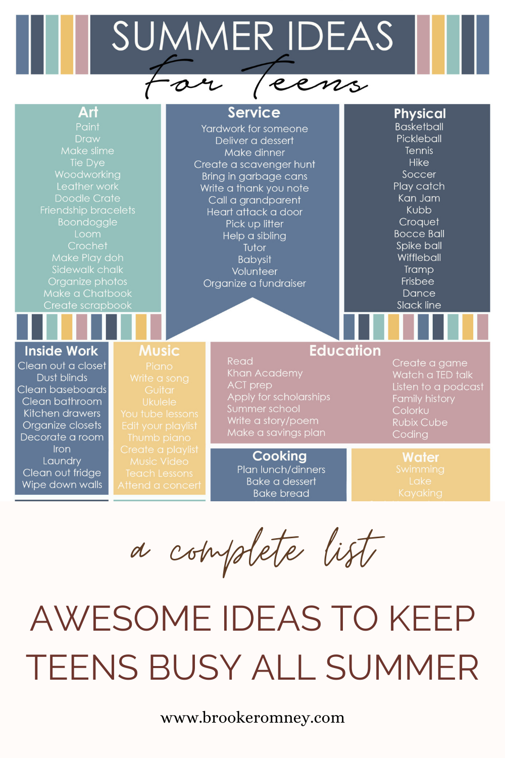 Summer Ideas for Teens - Brooke Romney Writes